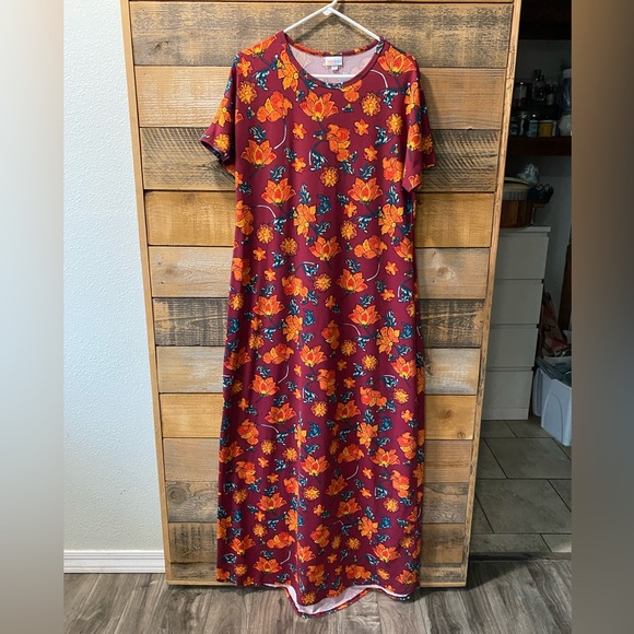 LuLaRoe | Dresses | Lularoe Maria Maxi Dress Floral Size Xl | Poshmark